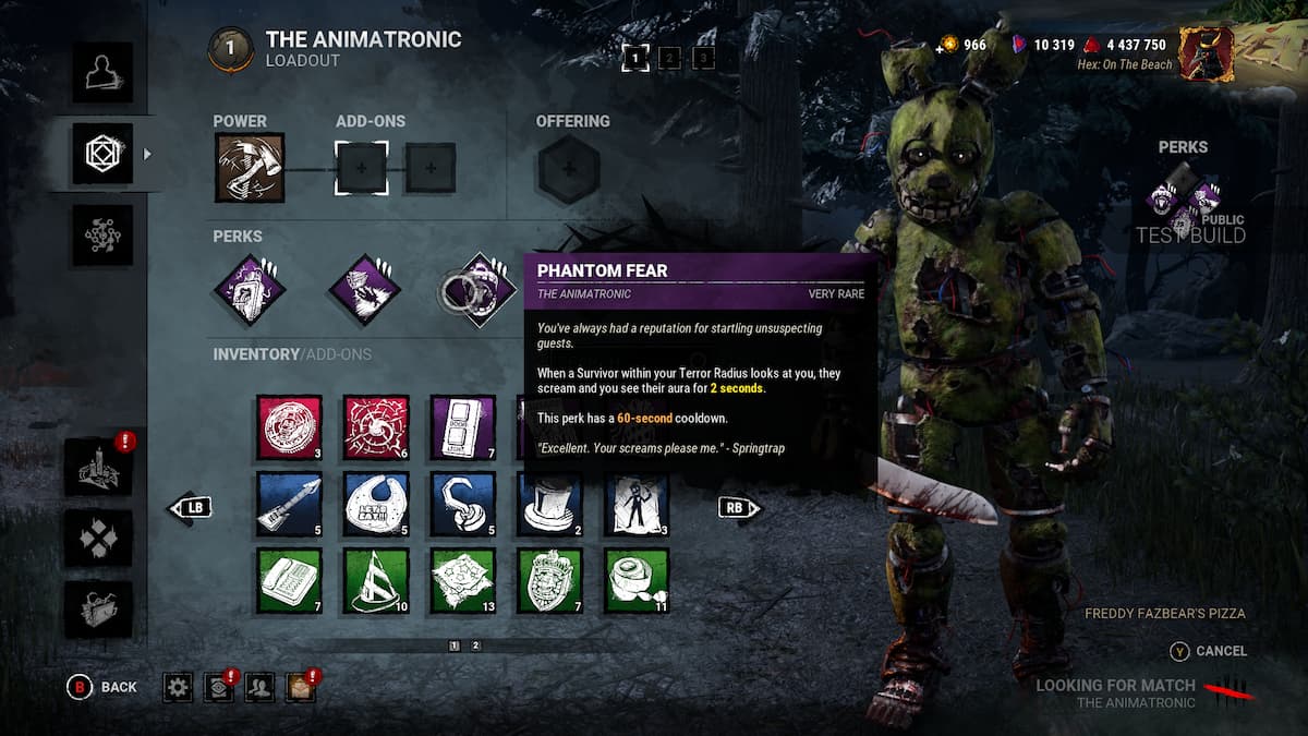 Best Springtrap Animatronic Perk Builds in Dead By Daylight - Twinfinite